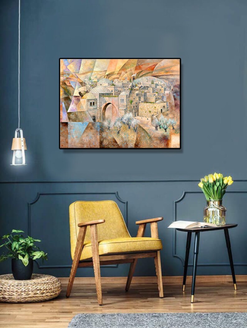 Jerusalem/judaica Wall Art/jewish Modern Art/contemporary Art/small ...