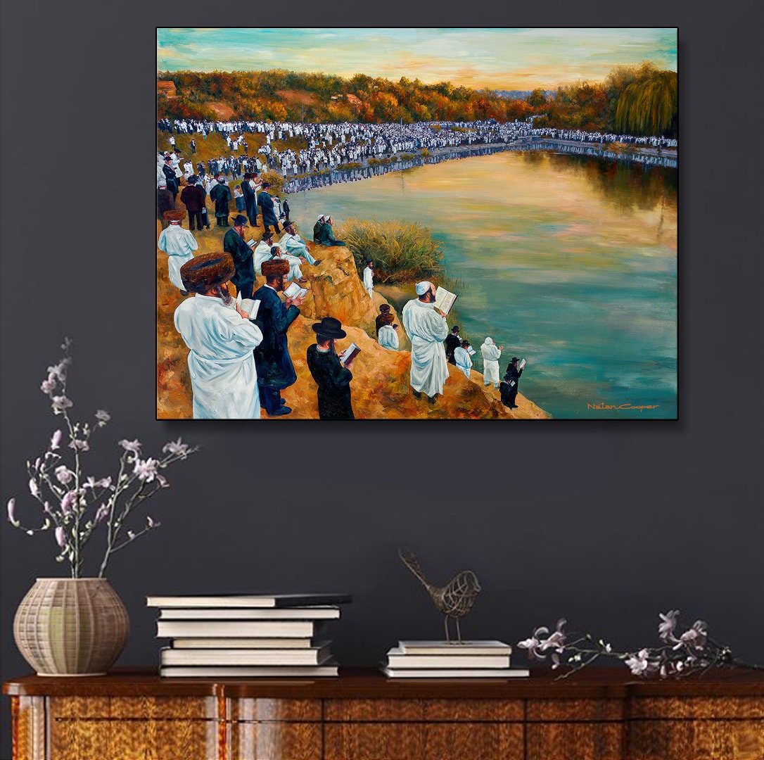 Tashlich at Uman/rosh Hashana/jewish Figure Wall Art/realistic Judaica ...