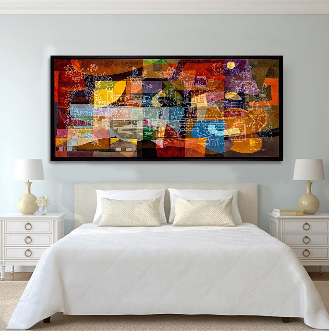 JERUSALEM Abstract /colorful /judaica Wall Art/ Jewish Modern Art ...