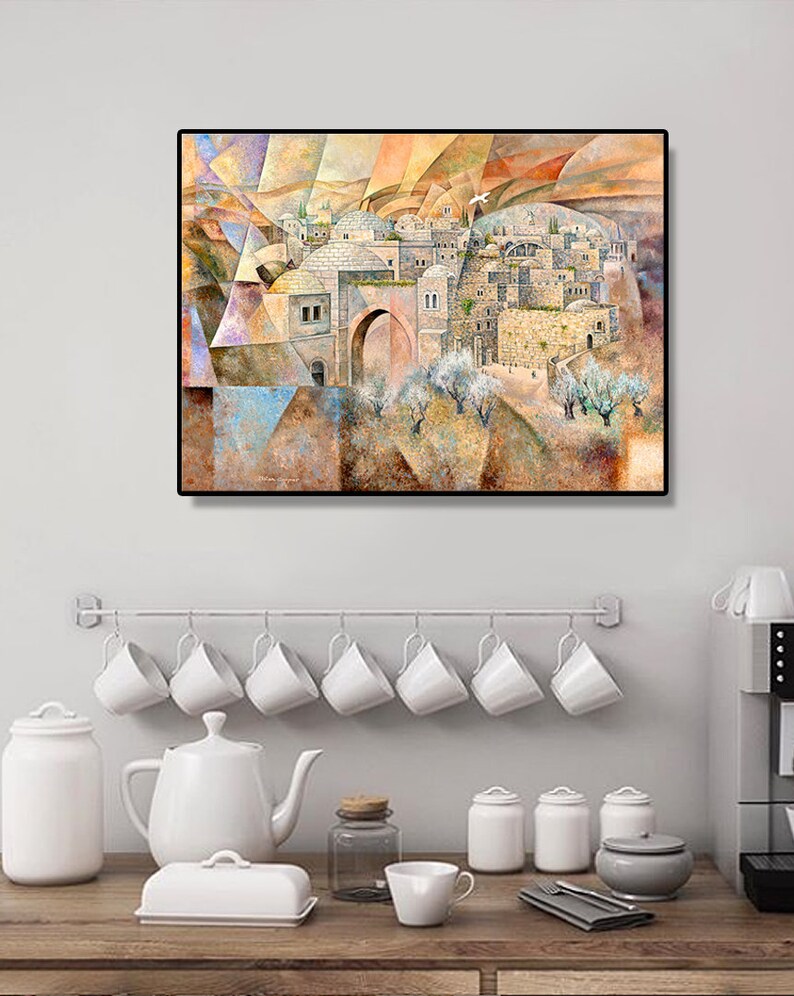 Jerusalem/judaica Wall Art/jewish Modern Art/contemporary Art/small ...