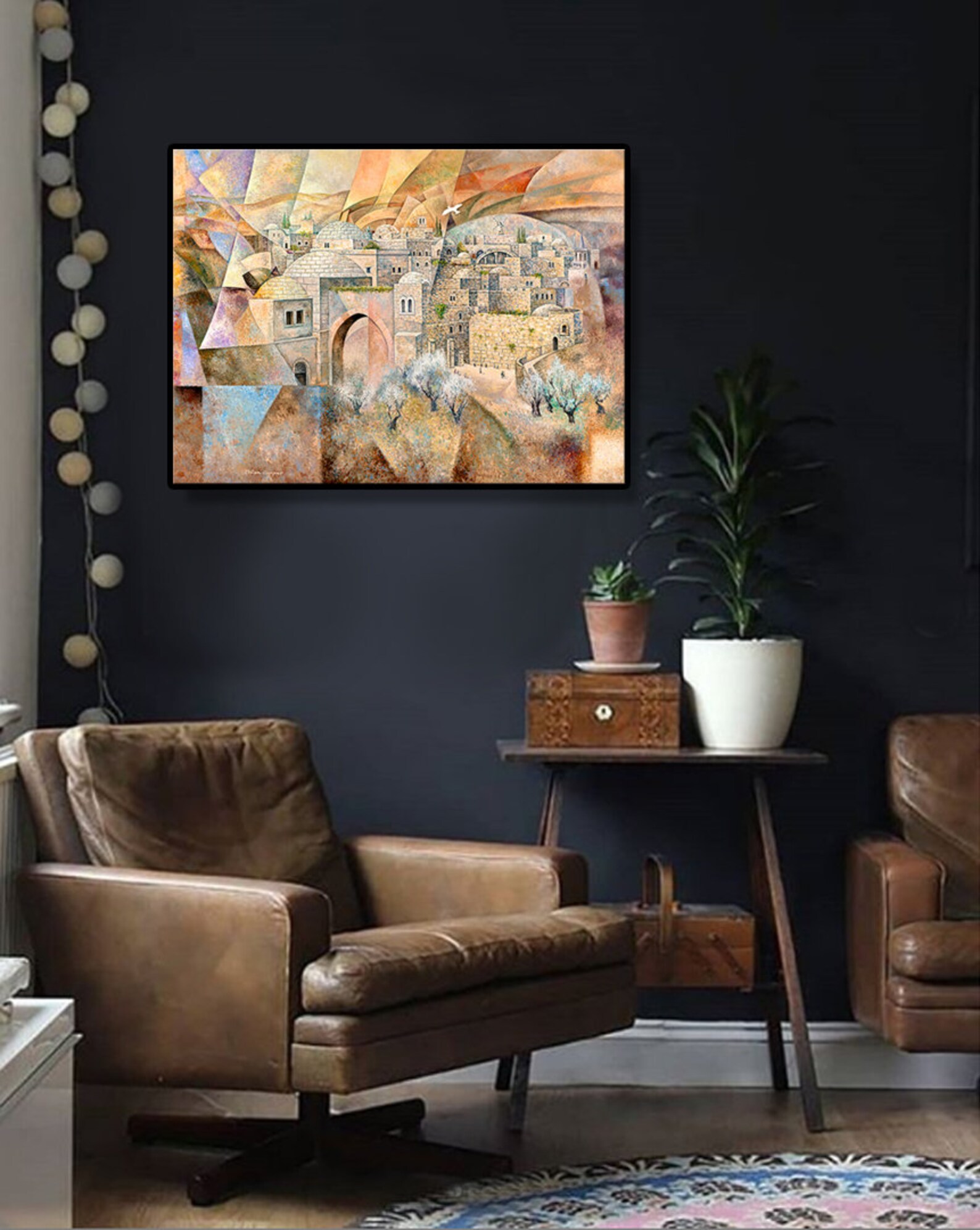 Jerusalem/judaica Wall Art/jewish Modern Art/contemporary Art/small ...