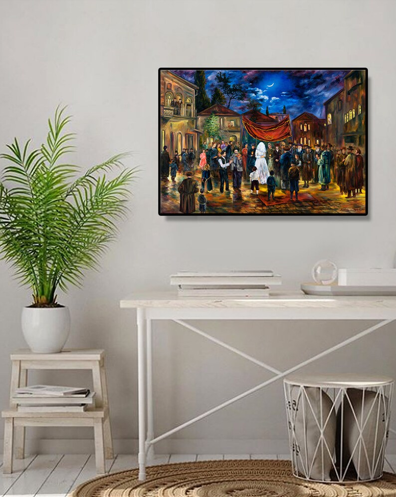 Jewish Wedding Art: Hupa Canvas Print, Realism Judaica - Etsy