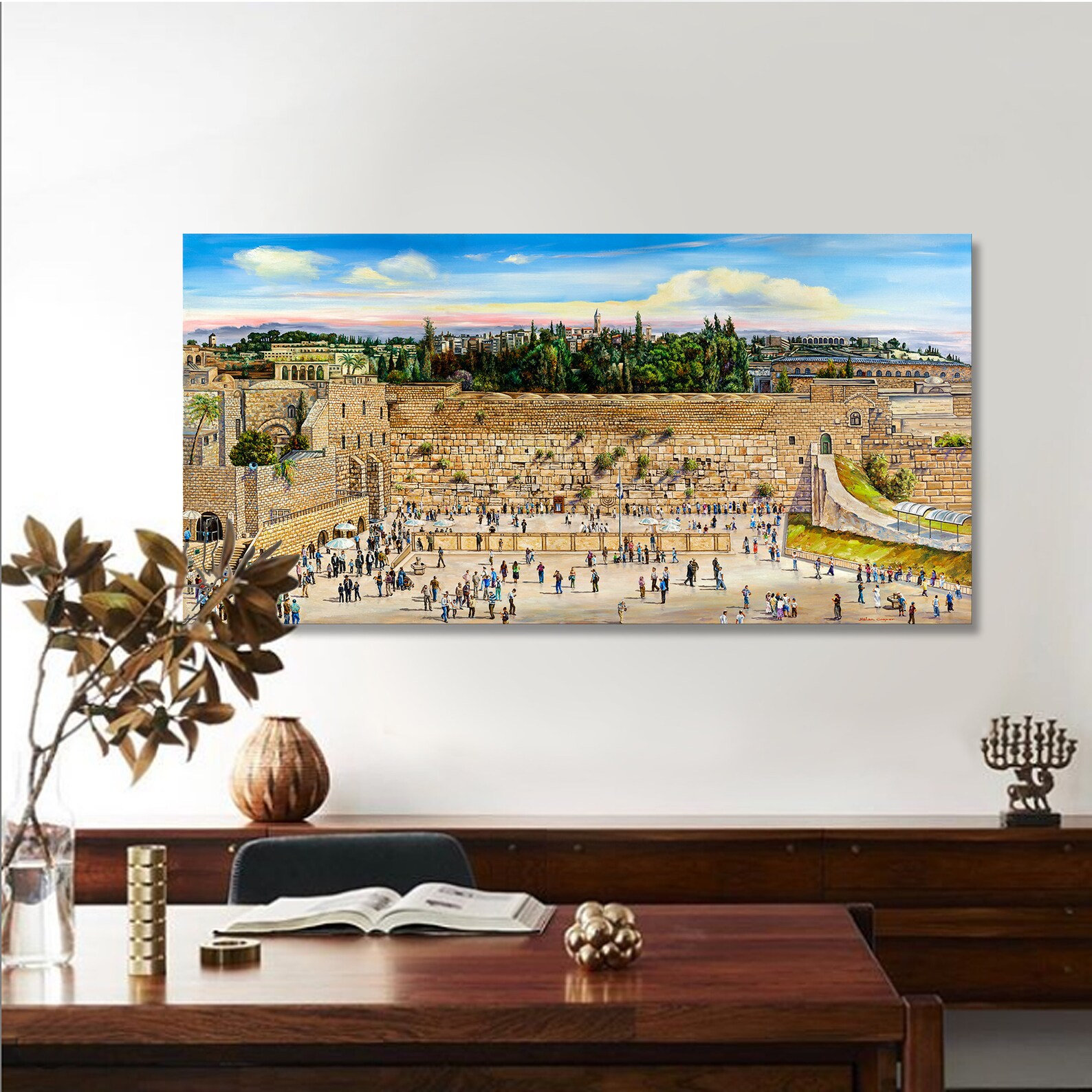 Western Wall/kotel/jerusalem Landscape/realistic Judaica Wall Art ...