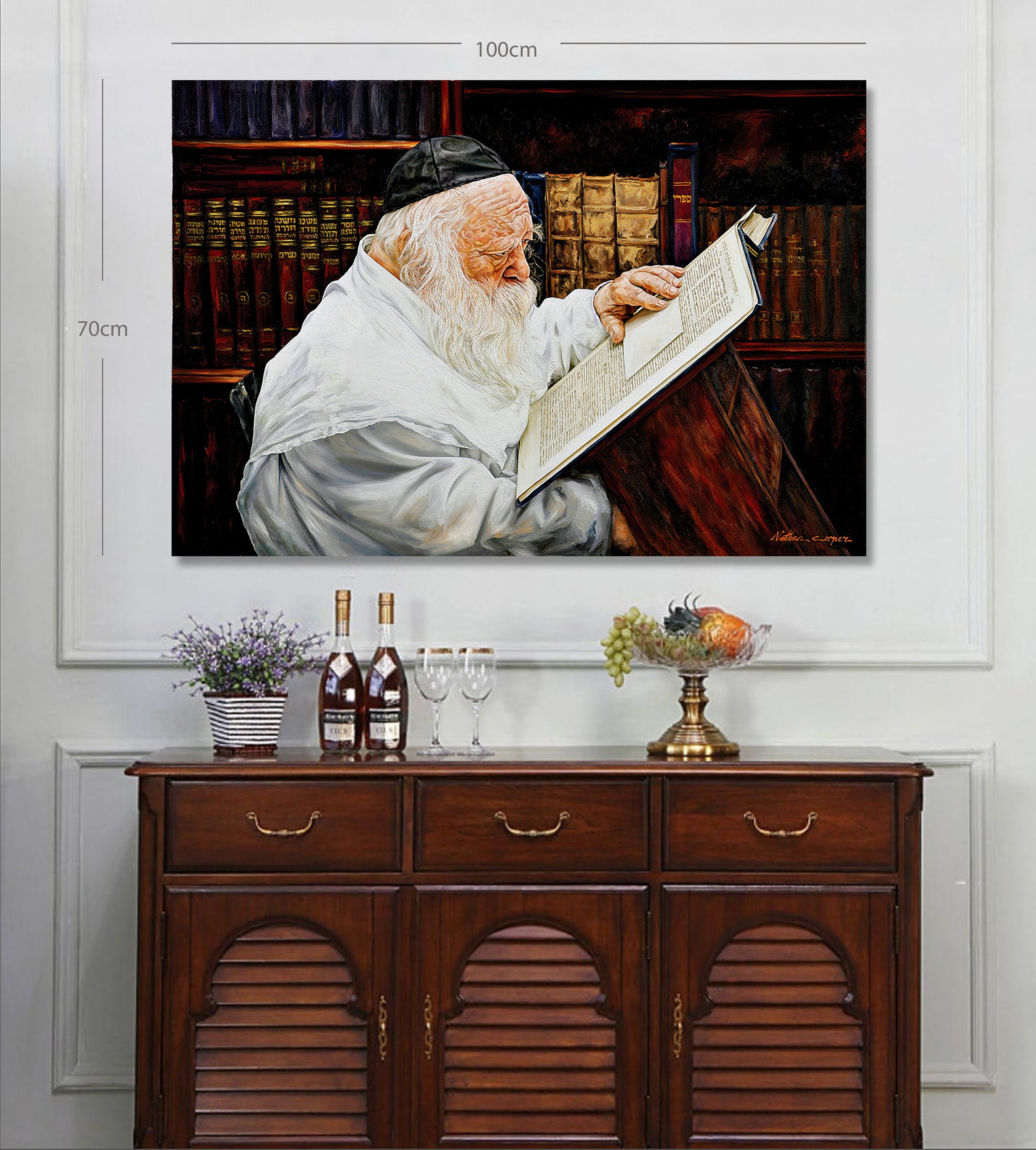 Jewish Wall Art/rav Kanyevski/jewish Study/realistic Judaica Wall Art ...