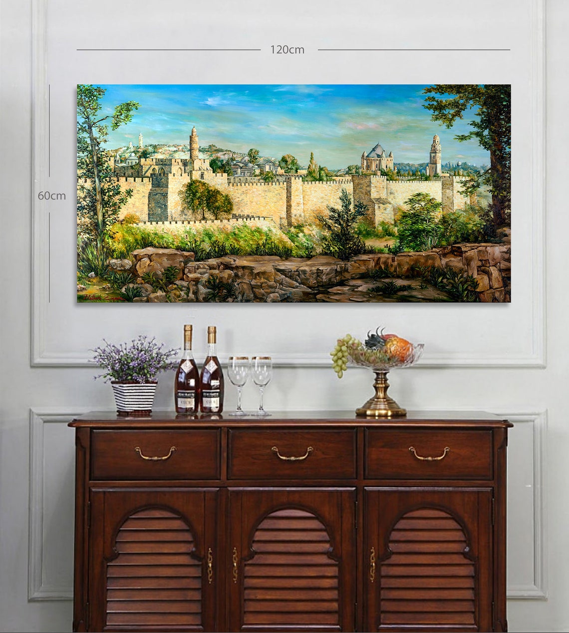 Jerusalem Wall/jerusalem Landscape/realistic Judaica Wall - Etsy