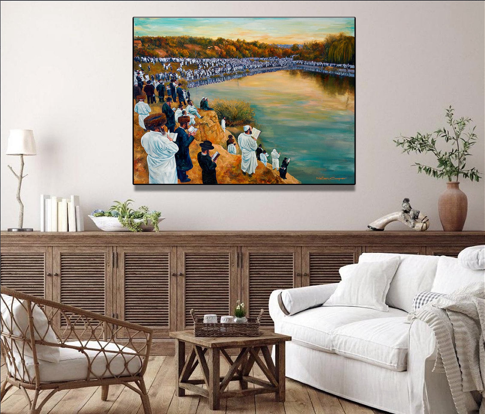 Tashlich at Uman/rosh Hashana/jewish Figure Wall Art/realistic Judaica ...