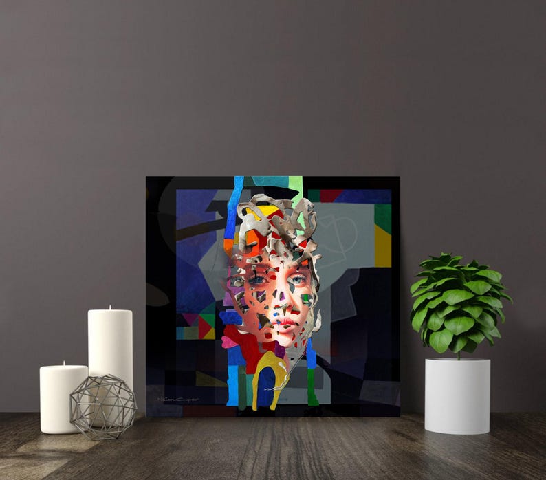 Abstract Blue Eyes Woman Canvas Print: Colorful Modern Wall Art - Etsy