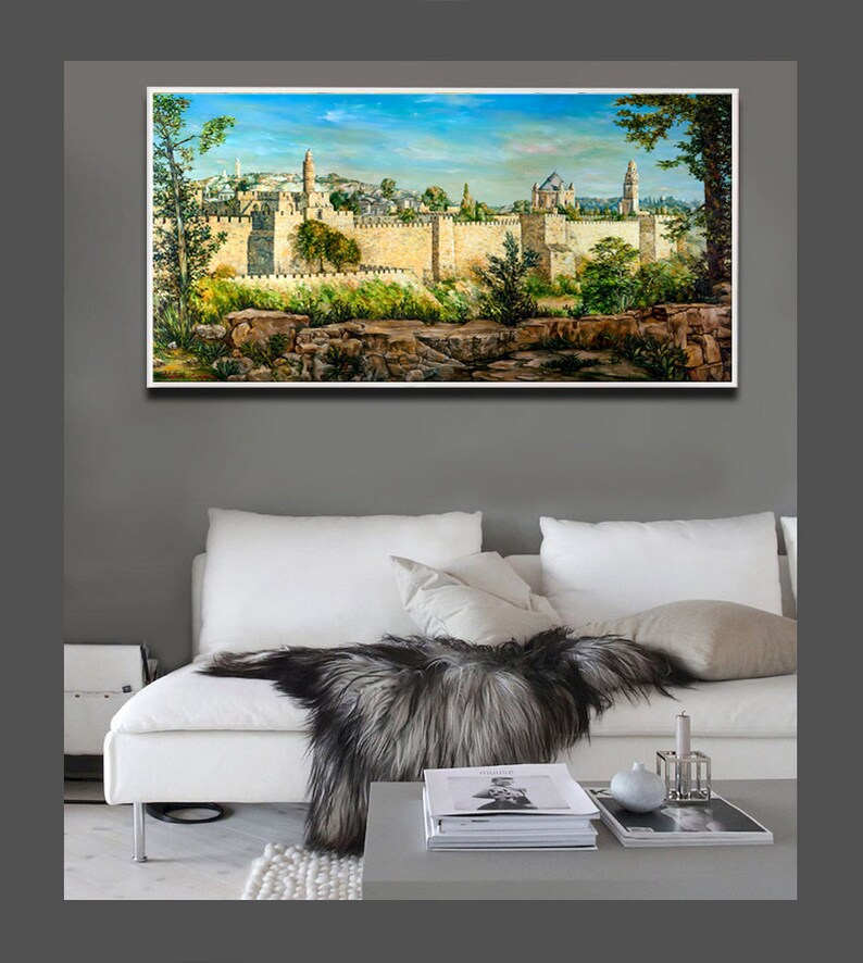 Jerusalem Wall/jerusalem Landscape/realistic Judaica Wall Art/jewish ...
