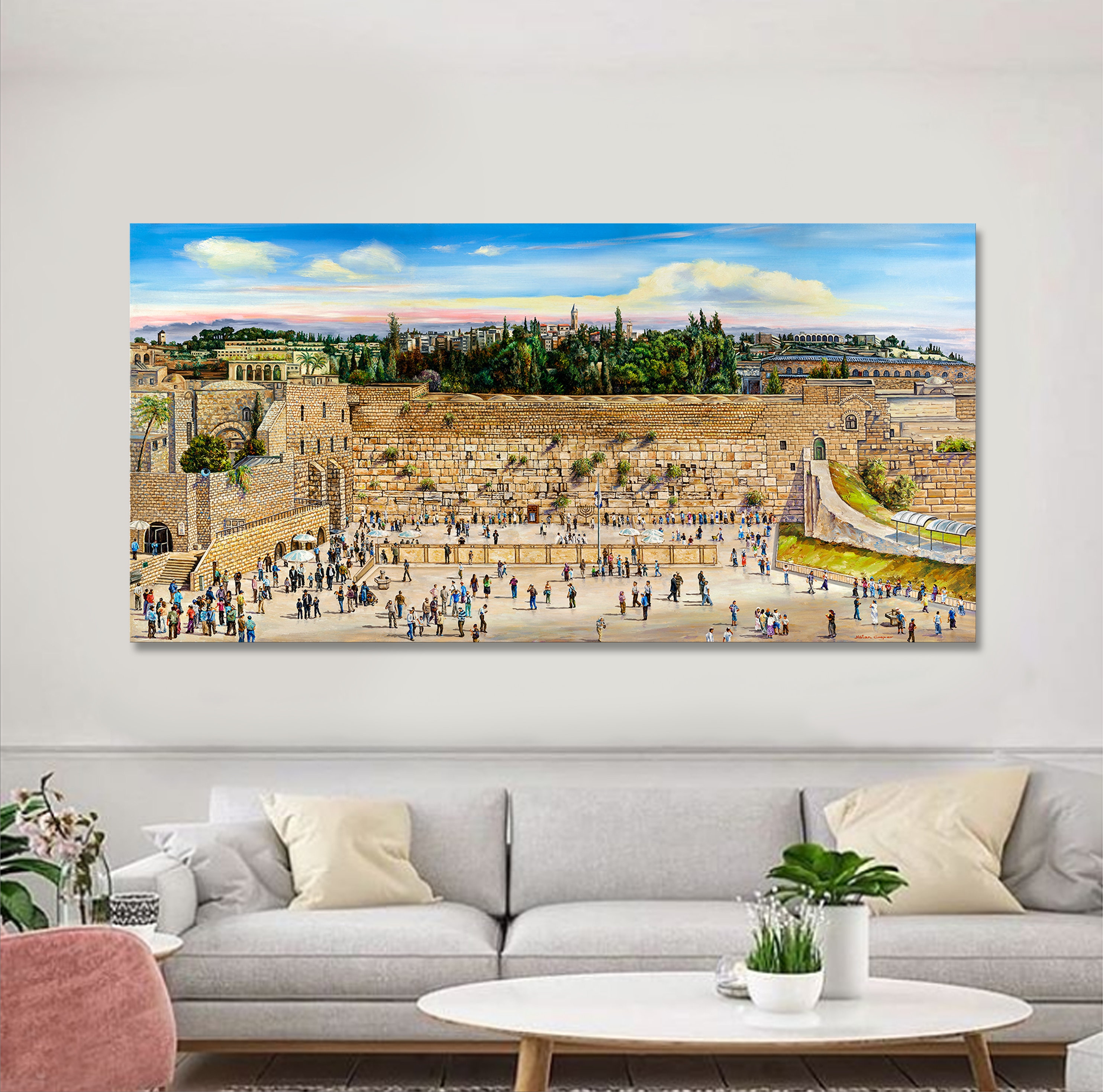 Western Wall/kotel/jerusalem Landscape/realistic Judaica Wall Art ...