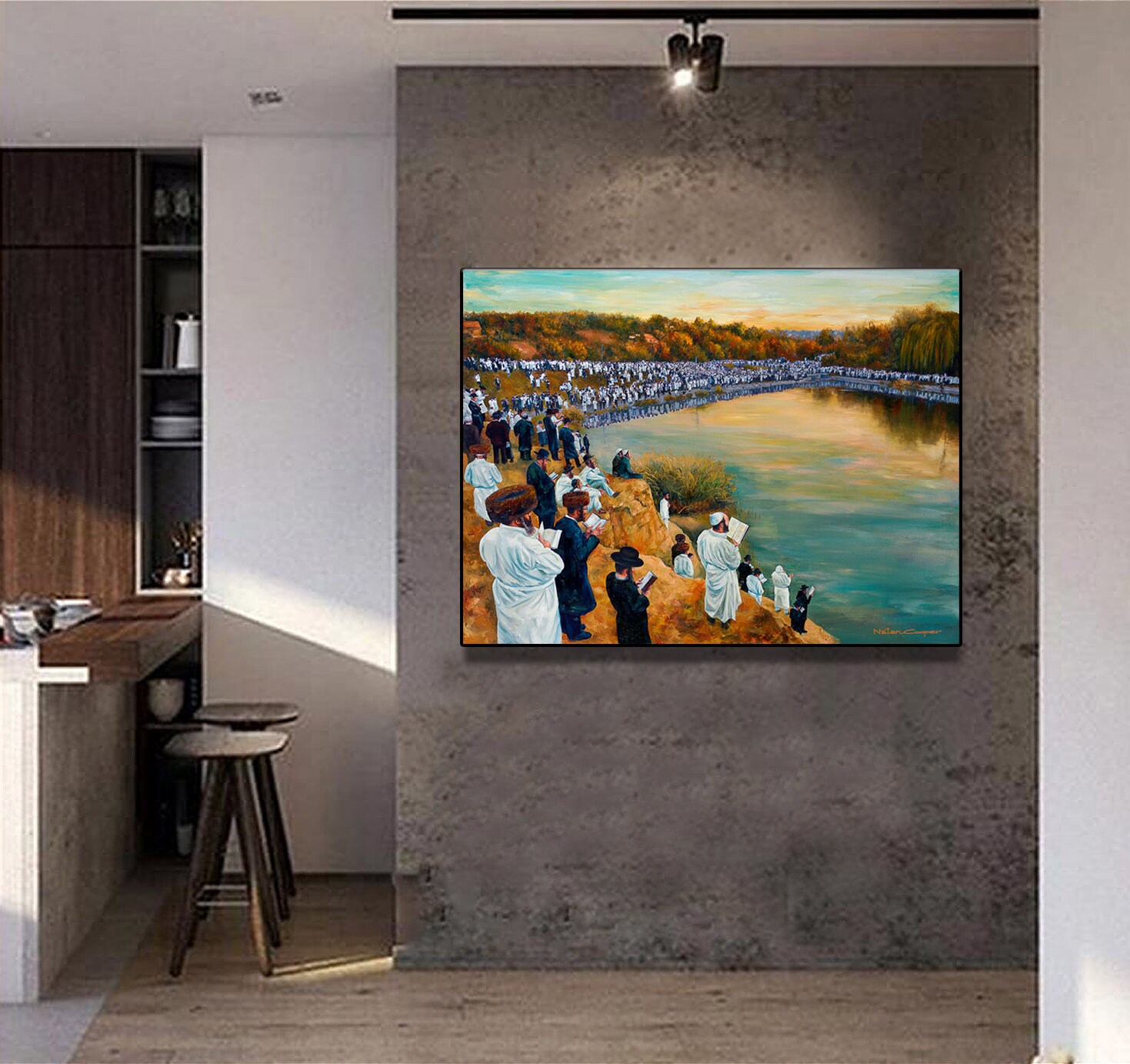 Tashlich at Uman/rosh Hashana/jewish Figure Wall Art/realistic Judaica ...