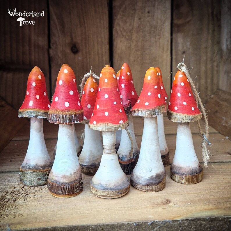 Wooden Mushroom Mushroom Decoration Acorn Decorations - Etsy