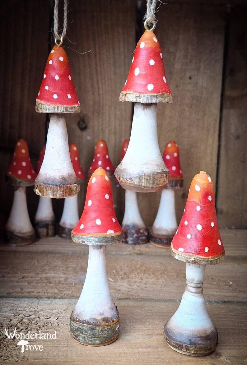 Wooden Mushroom Mushroom Decoration Acorn Decorations - Etsy