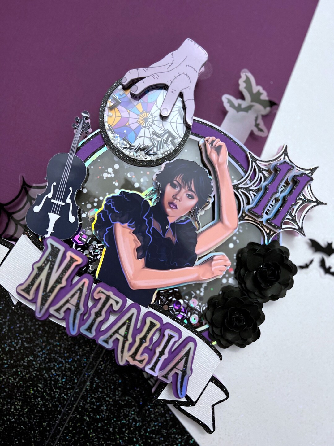 Wednesday Inspired Cake Topper - Etsy