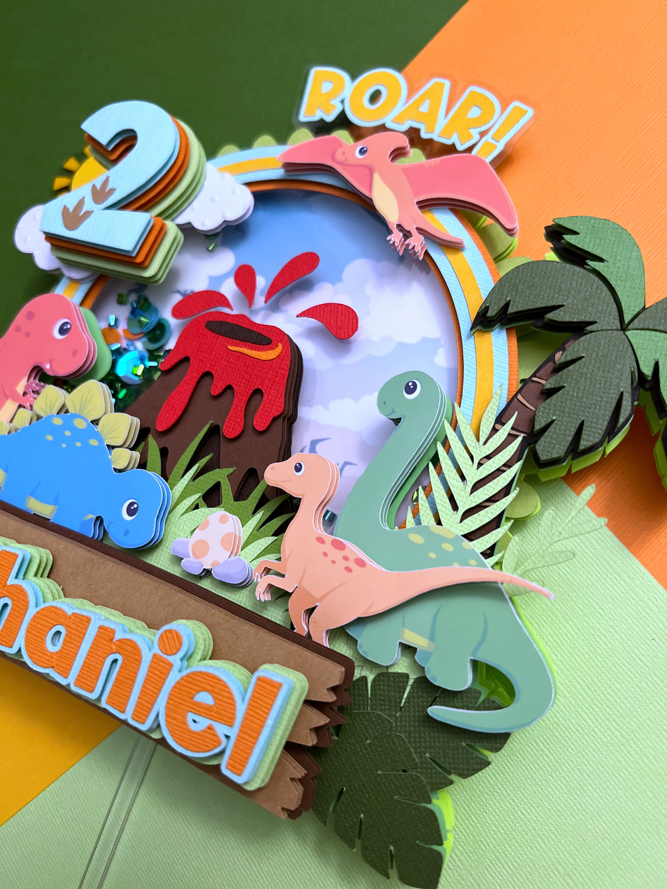 Dino Cake Topper | Dinosaur Cake Topper - Etsy