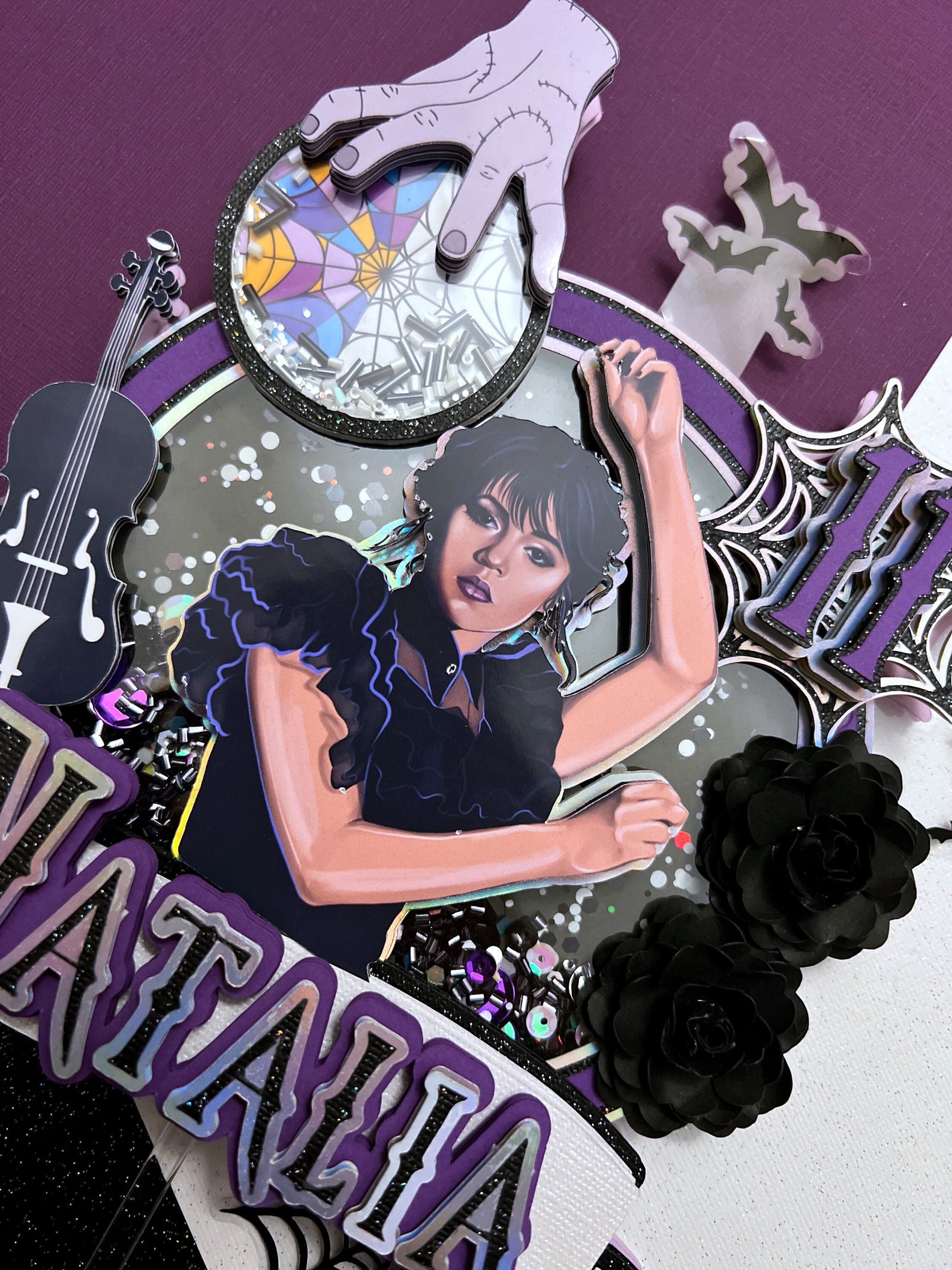 Wednesday Inspired Cake Topper - Etsy