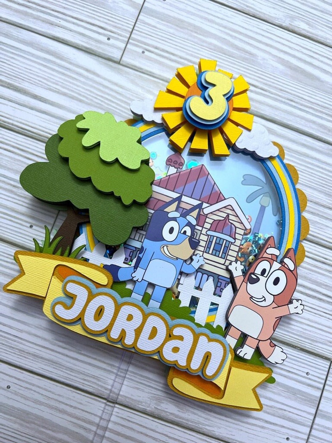 Bluey Inspired Cake Topper - Etsy