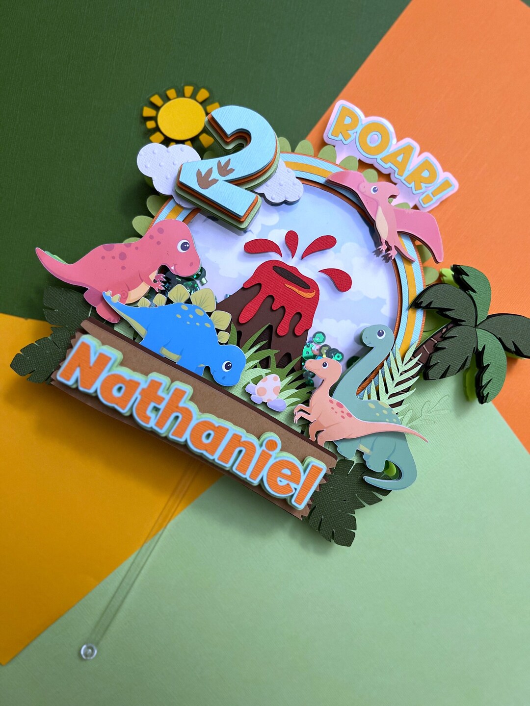 Dino Cake Topper | Dinosaur Cake Topper - Etsy