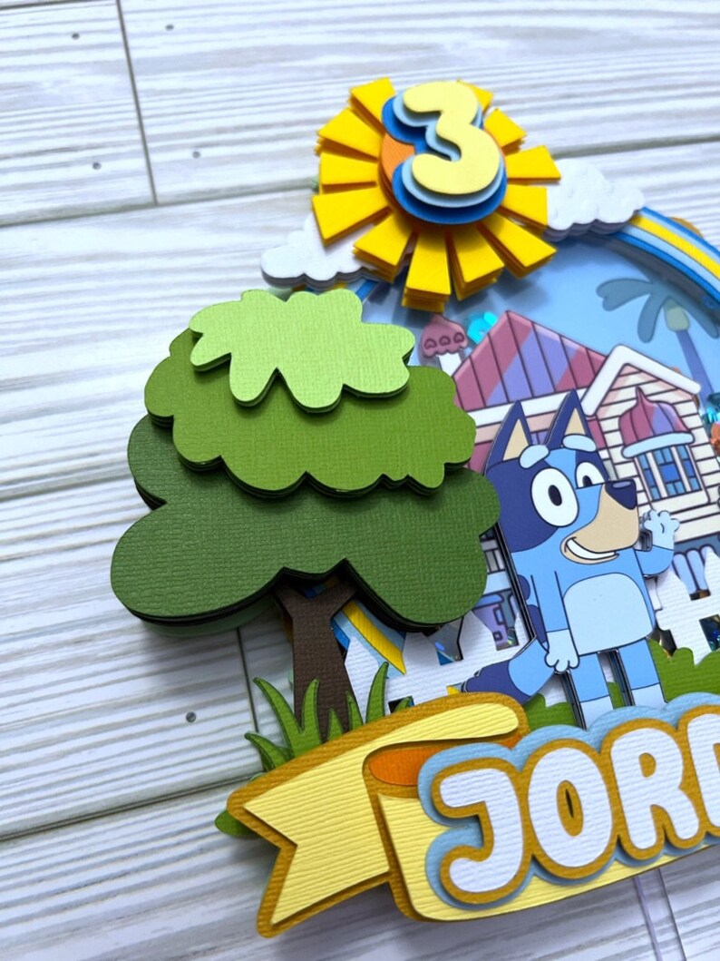 Bluey Inspired Cake Topper - Etsy