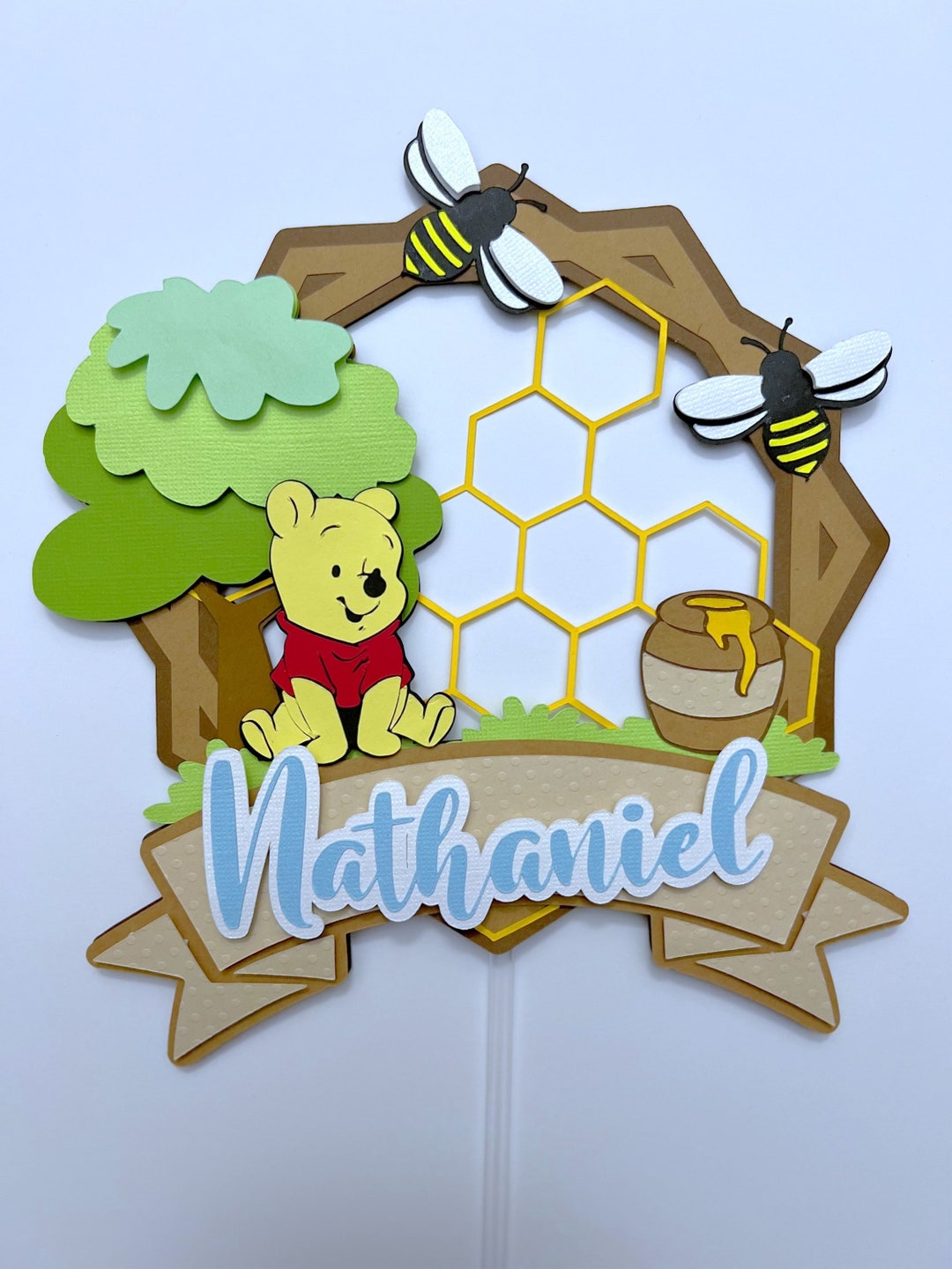 Winnie the Pooh Inspired Cake Topper - Etsy