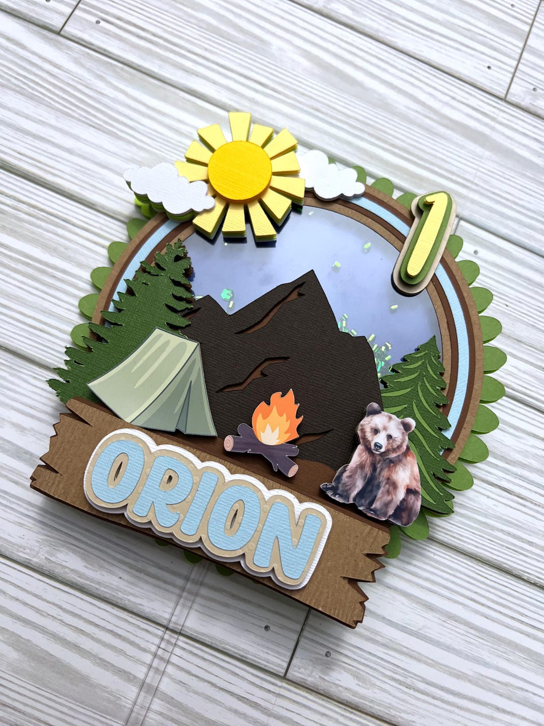 One Happy Camper Cake Topper | Camping Cake Topper - Etsy