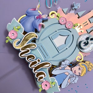 Cinderella Inspired Cake Topper | Princess Cake Topper - Etsy