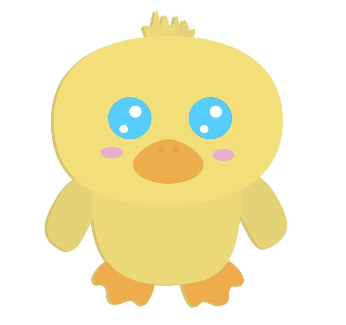 Yellow Duck Vector Illustration Printable Art Kawaii Cute - Etsy