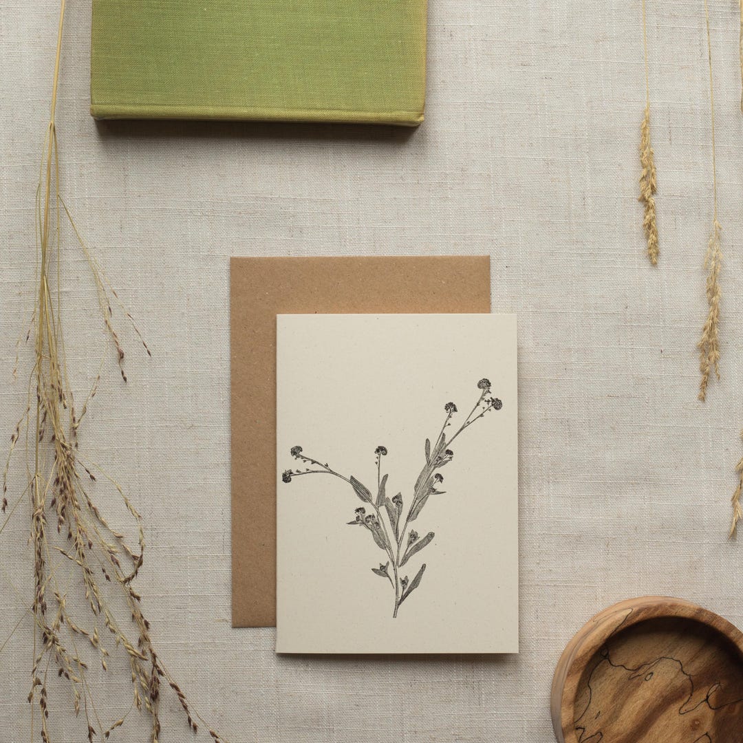 Forget-me-not Flower Bunch Card - Floral Botanical Greeting Cards ...