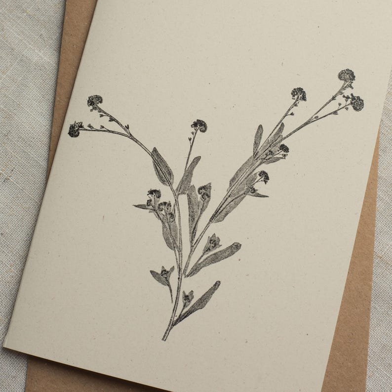 Forget-me-not Flower Bunch Card - Floral Botanical Greeting Cards ...