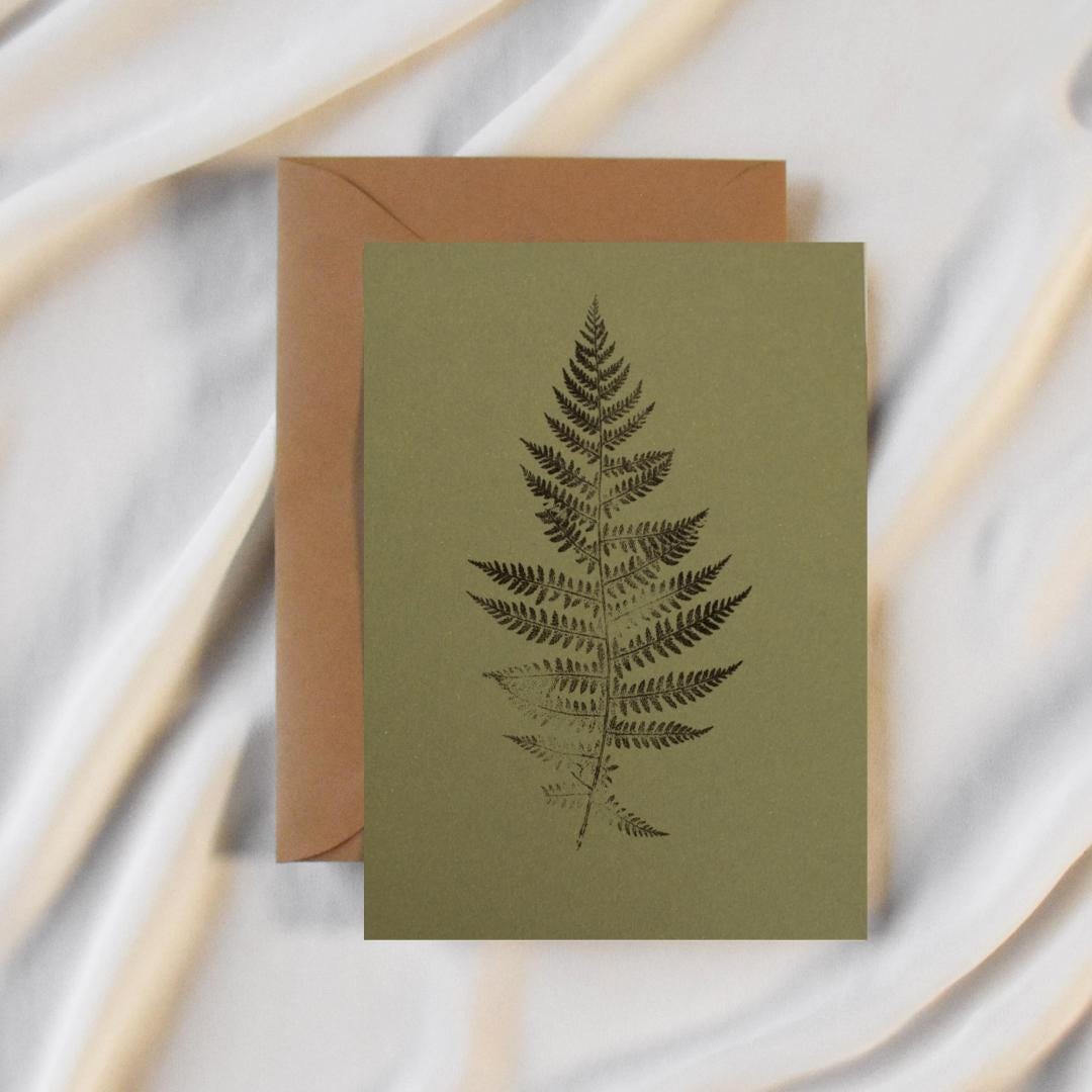Fern Botanical Card - Lady Fern Card - Botanical Greeting Card - Fern ...