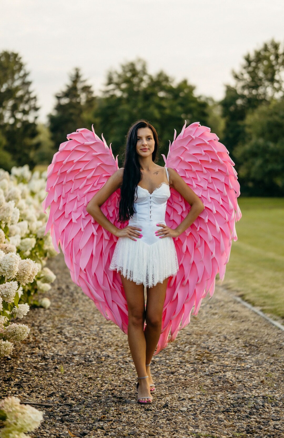 Pink Wings Pink Angel Wings Fairy Pink Wings Sexy Wings Cosplay Costume ...