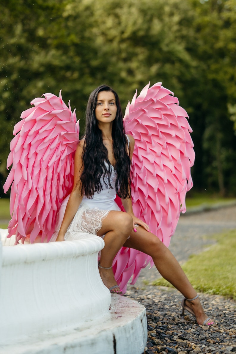 Large Pink Wings Pink Angel Wings for Photoshoot Fairy Wings Higth ...