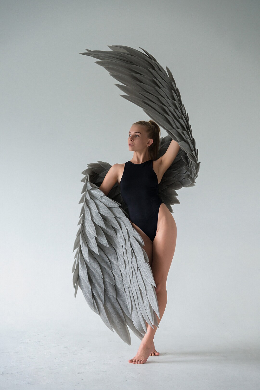 Dark Wings for Dance, Dance Accessory, Black With Gray Wings, Dance ...