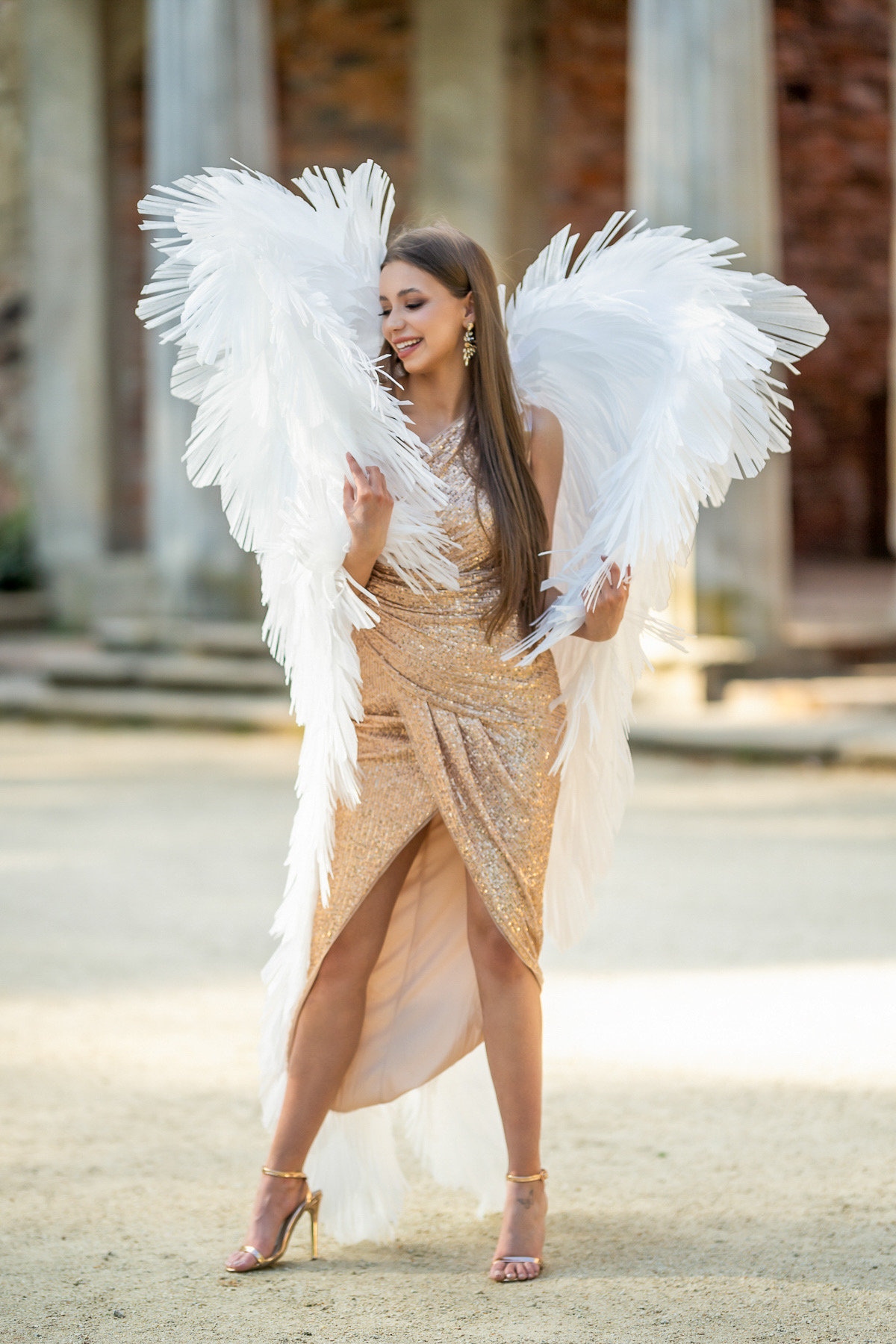 White Fluffy Angel Wings , Wings for Photoshoot, White Angel Wings Size ...