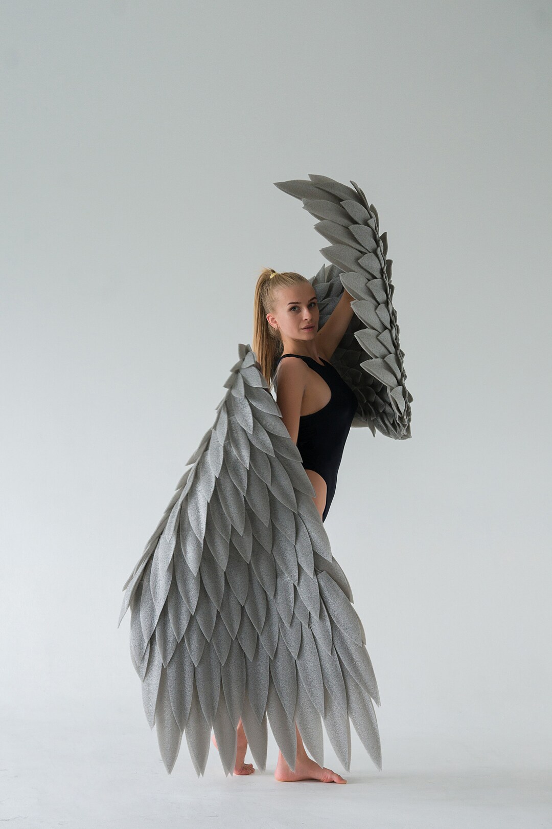 Flexible Angel Wings for Dancing, Dance Accessory, Party Wings, Gray ...