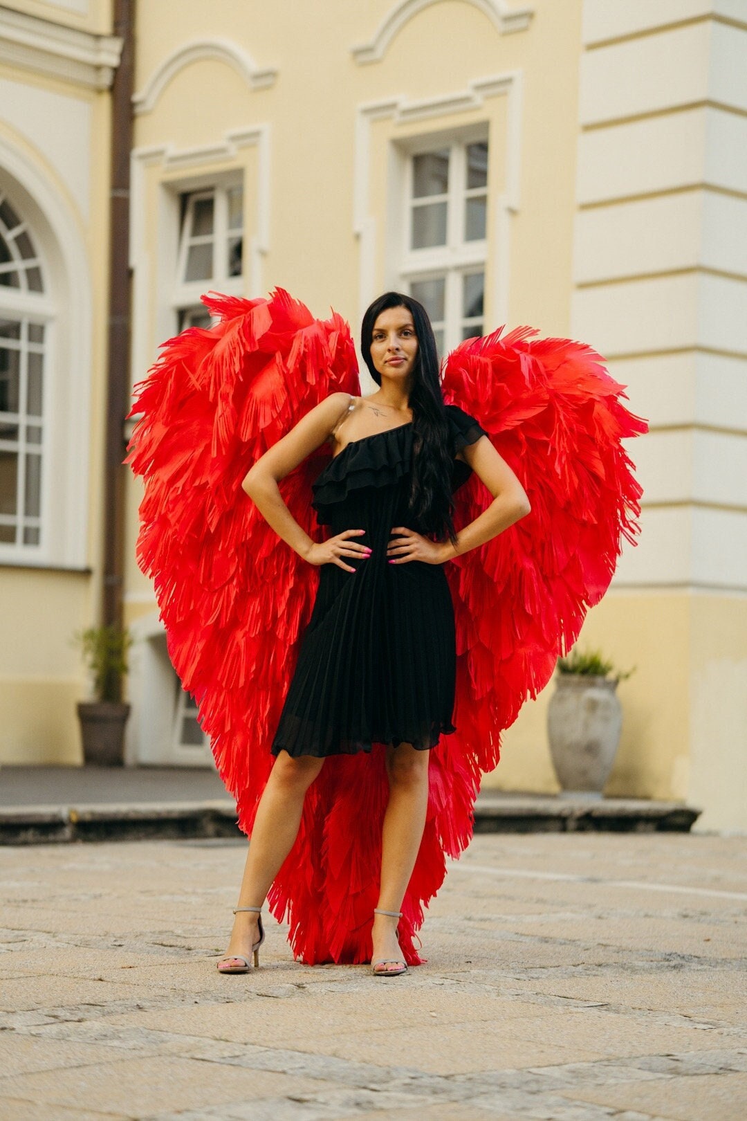 Huge Red Angel Wings, Wings for Photo Shoots, Cosplay Costume, Demon ...