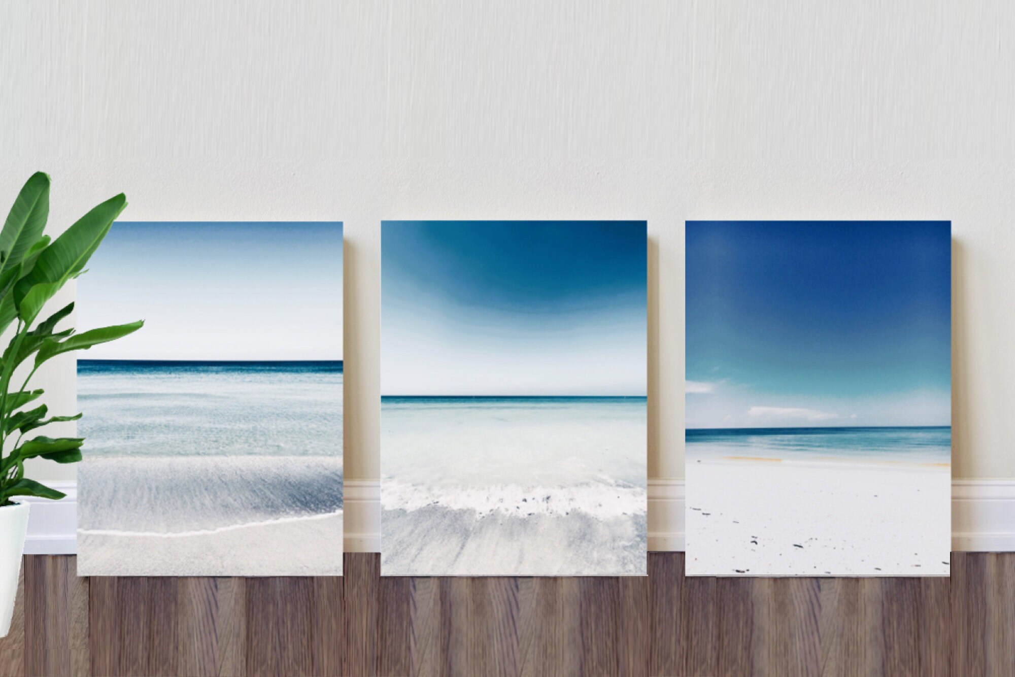 Beach Decor Set of 3 Beach Wall Art Ocean Print Calm - Etsy