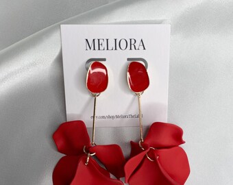 Red Statement Earrings - Etsy