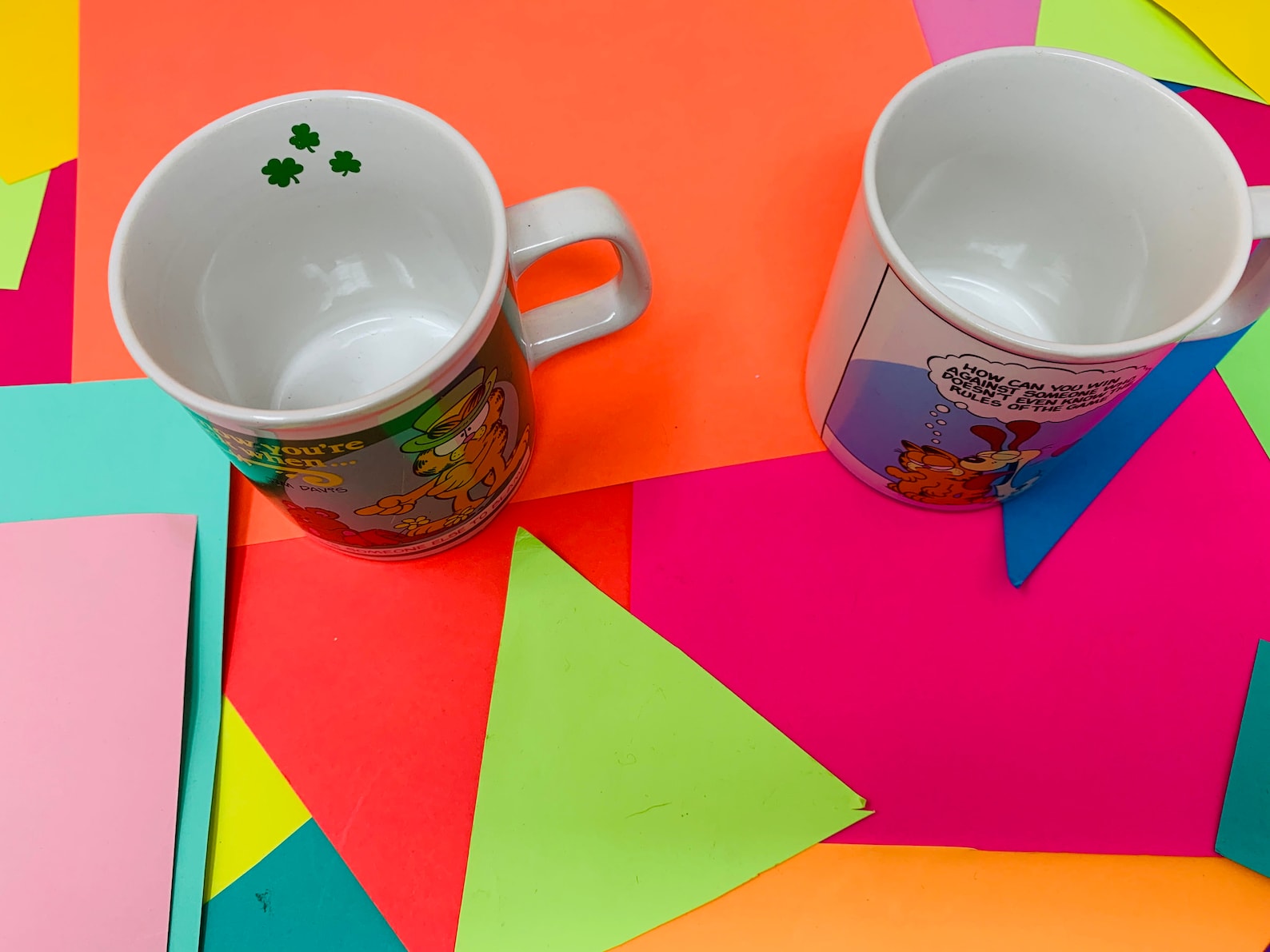 Vintage Garfield Mugs Garfield Irish Garfield and Odie | Etsy