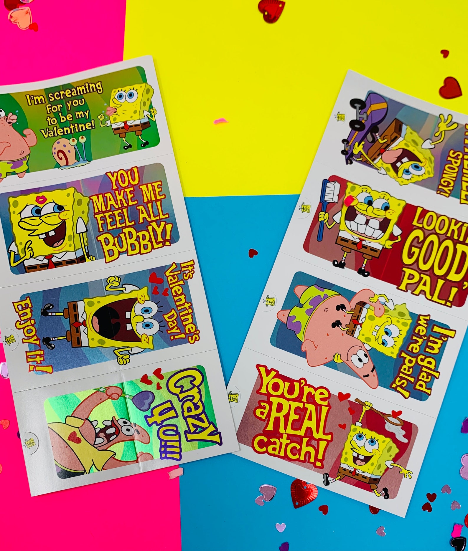 Spongebob Vintage Valentine Sheet, Spongebob Vintage Valentine ...