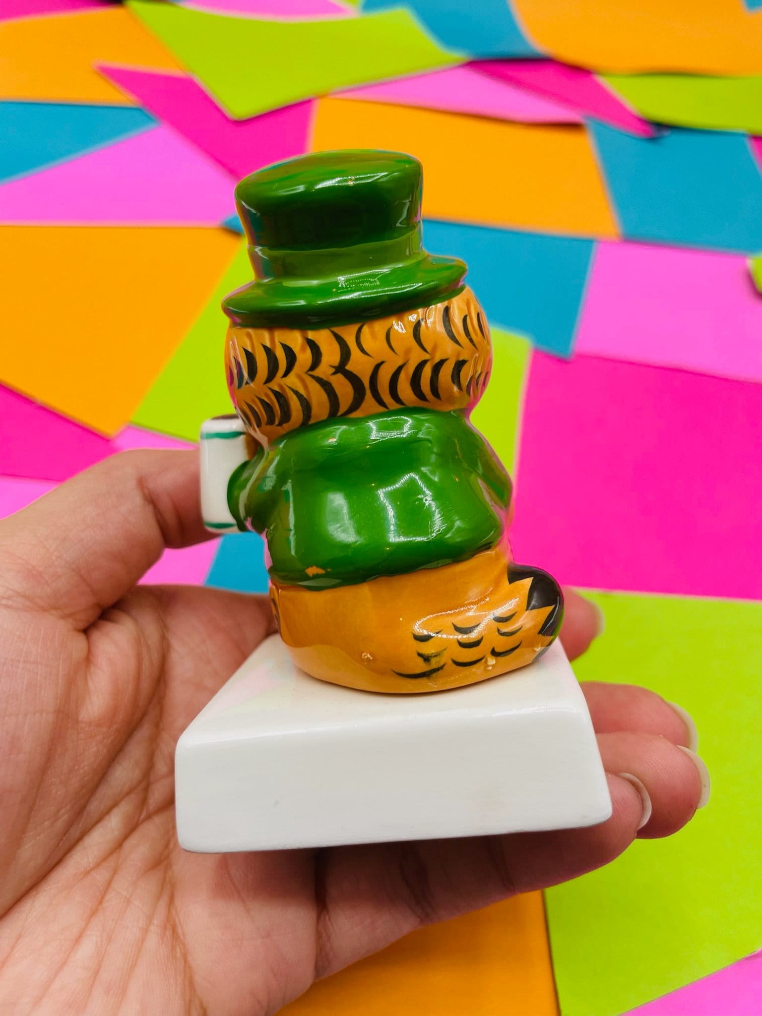 Garfield St. Patrick's Day Porcelain Figurine, Irish Garfield Figurine ...