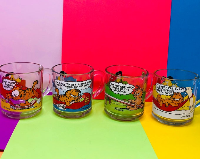 Mc Donalds Garfield Glass Mini Mugs, Garfield Mugs, Garfield Cup ...