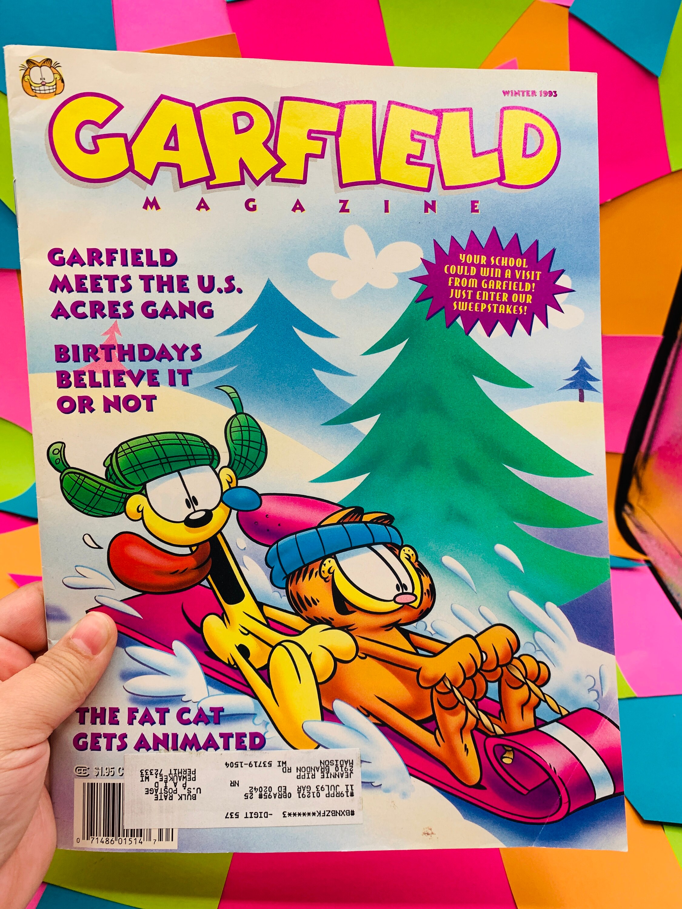 Vintage Garfield Garfield Magazine Winter 1993 Garfield - Etsy