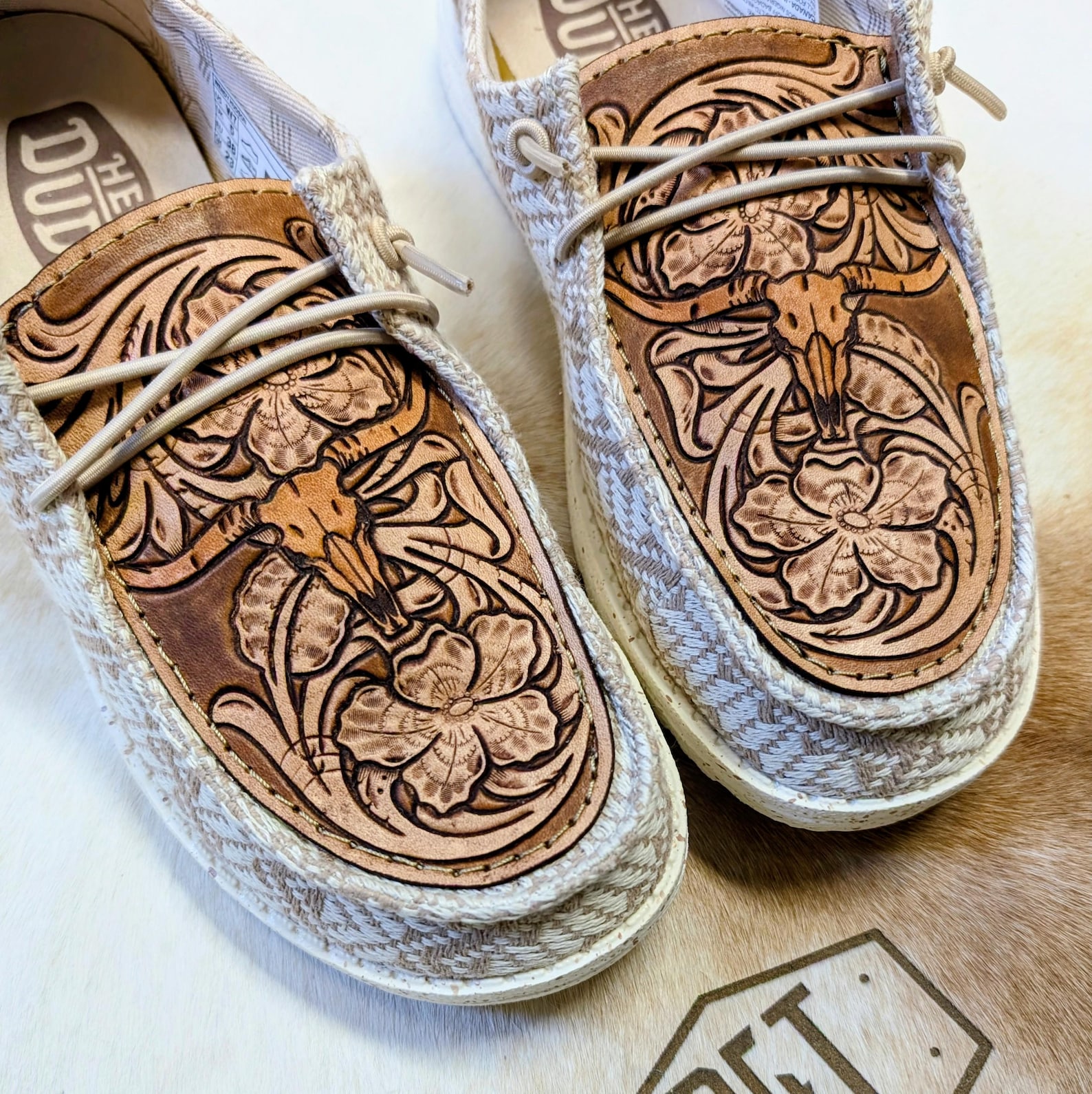 Wedding Leather Tooled Hey Dude Shoes - Custom Western Shoes - Etsy