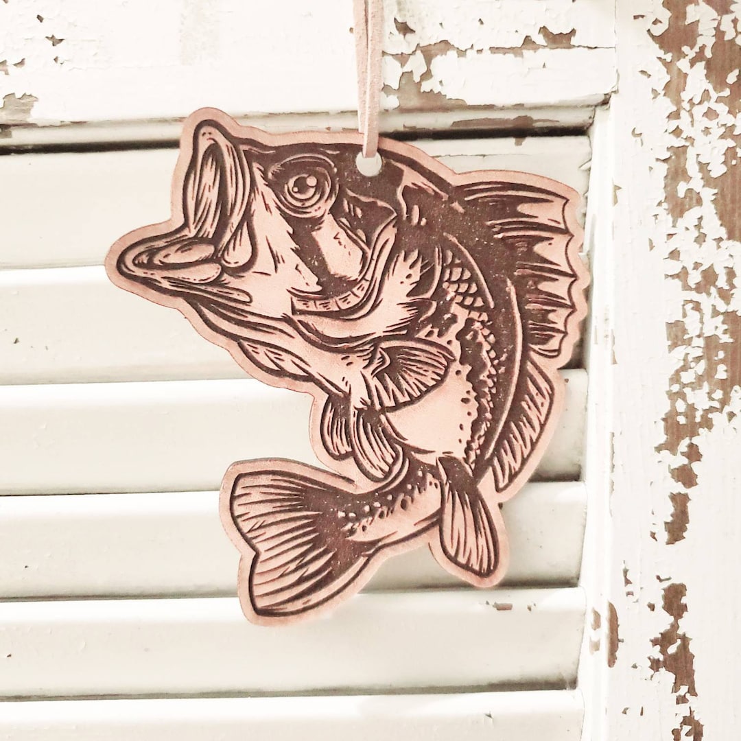 Bass Fishing Genuine Leather Car Charm Leather Car - Etsy