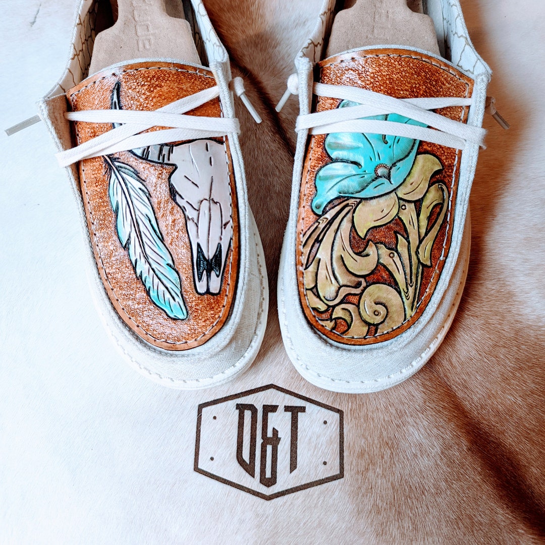 Floral Skull Hey Dude - Custom Hey Dude Shoes - Womens Mens Girls Boys ...