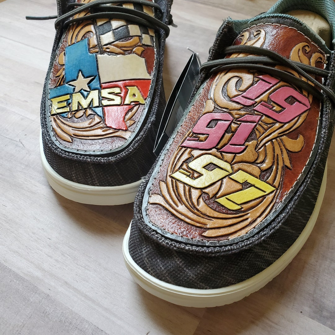 Custom Hey Dude Shoes - Racing Shoes - Womens Mens Girls Boys Western ...