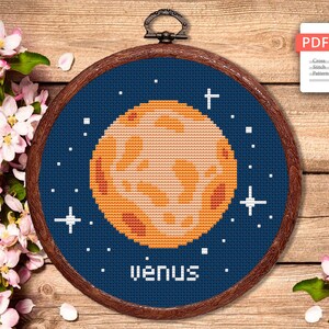 Set of 9 Planets Cross Stitch Pattern, Planets Cross Stitch Pattern ...