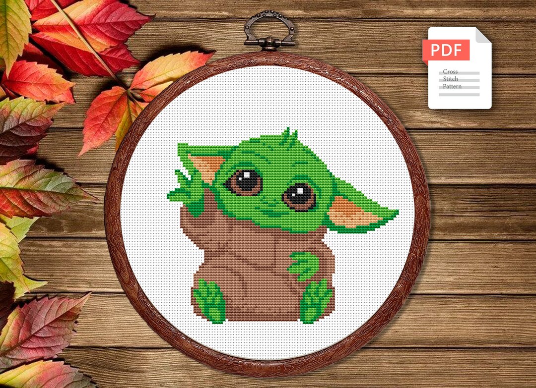 Baby Yoda Cross Stitch Pattern, Movies Cross Stitch Pattern, Movie ...