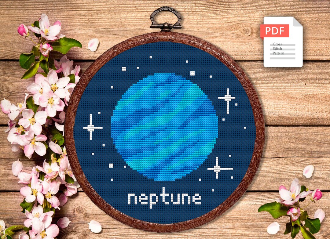 Neptune Cross Stitch Pattern Planets Cross Stitch Pattern - Etsy