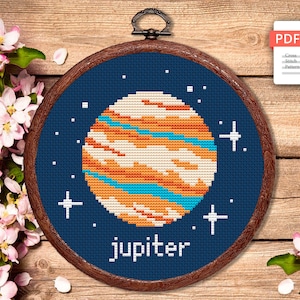 Jupiter Cross Stitch Pattern, Planets Cross Stitch Pattern, Jupiter ...